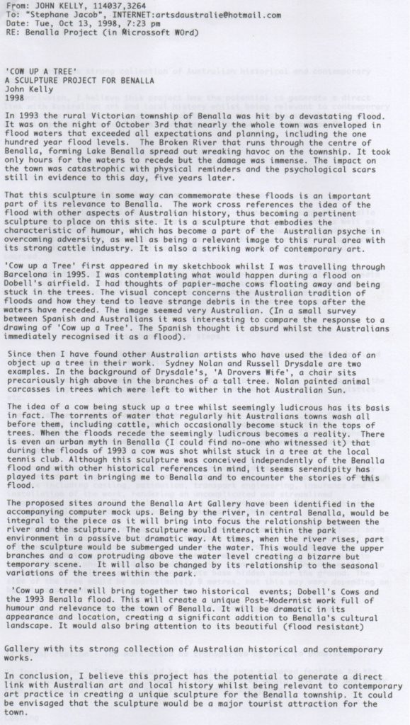 Cow up a Tree - John Kelly Artist