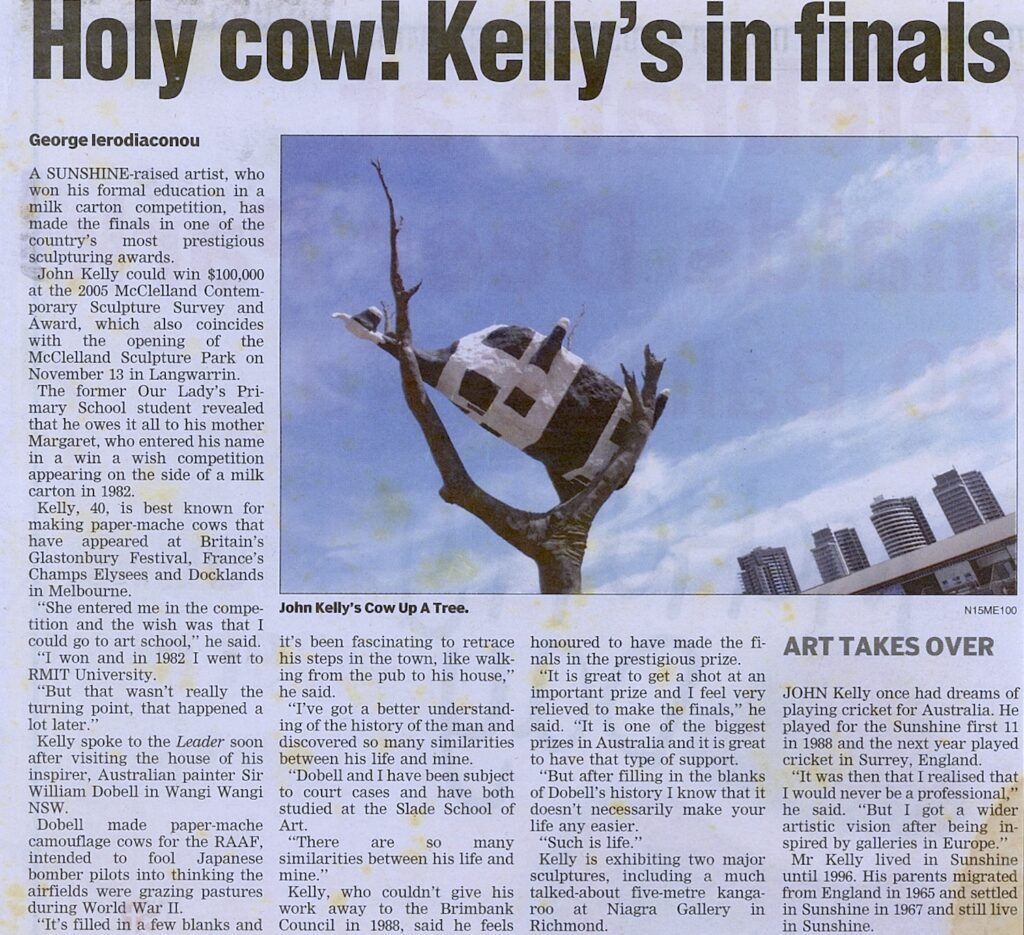 Cow up a Tree - John Kelly Artist